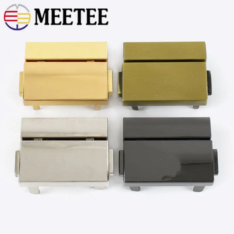 2/4Pcs Meetee 38x29mm Rectangular Metal Press Push Locks Women Bag ...