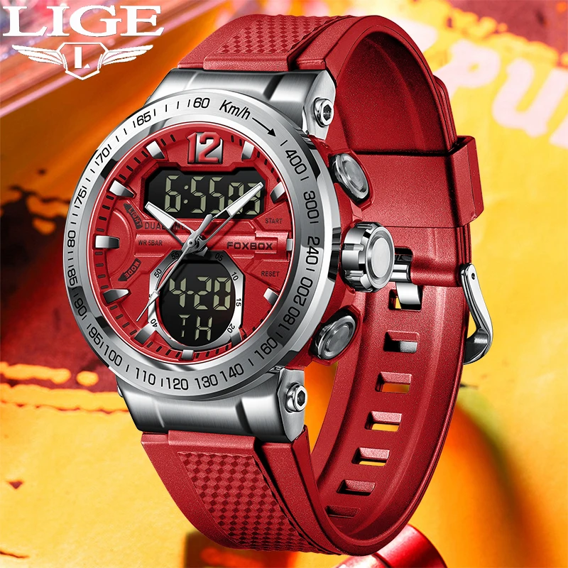LIGE-New-Men-Fashion-Sports-Watches-Dual-Display-Digital-Silicone-Strap ...