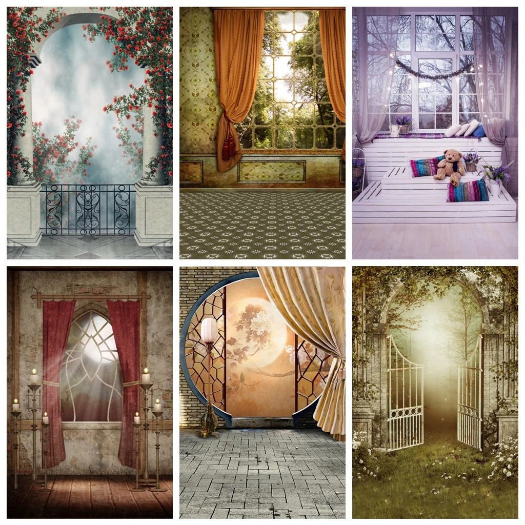 Window-Scenery-Vintage-Curtain-Backdrop-Gothic-Room-Balcony-Kid ...