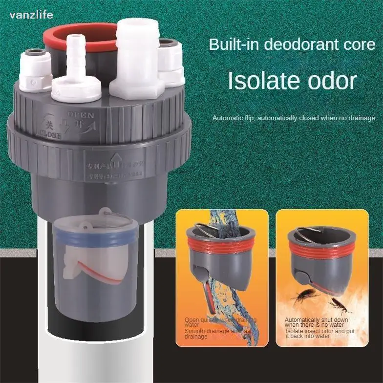 Kitchen-Water-Drainer-Tee-Draining-Pipe-Front-Filter-Washing-Machine ...