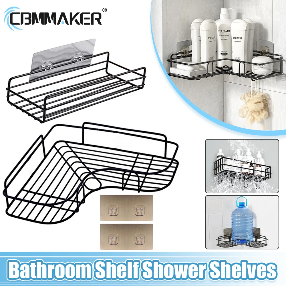 Bathroom Shelf Shower Shelves Shampoo Storage Rack Kitchen Storage ...