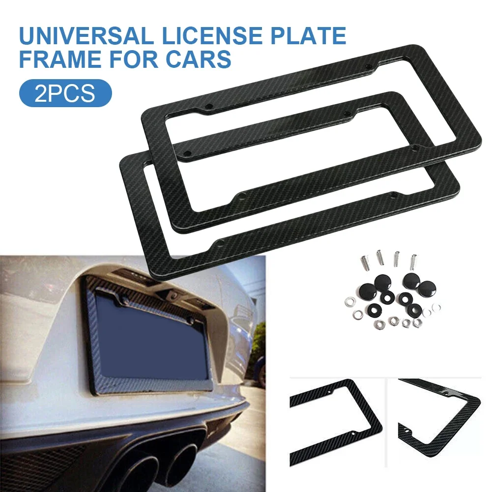 Universal 30*15CM 1/2pcs License Plate Frame Black Car License Plate ...