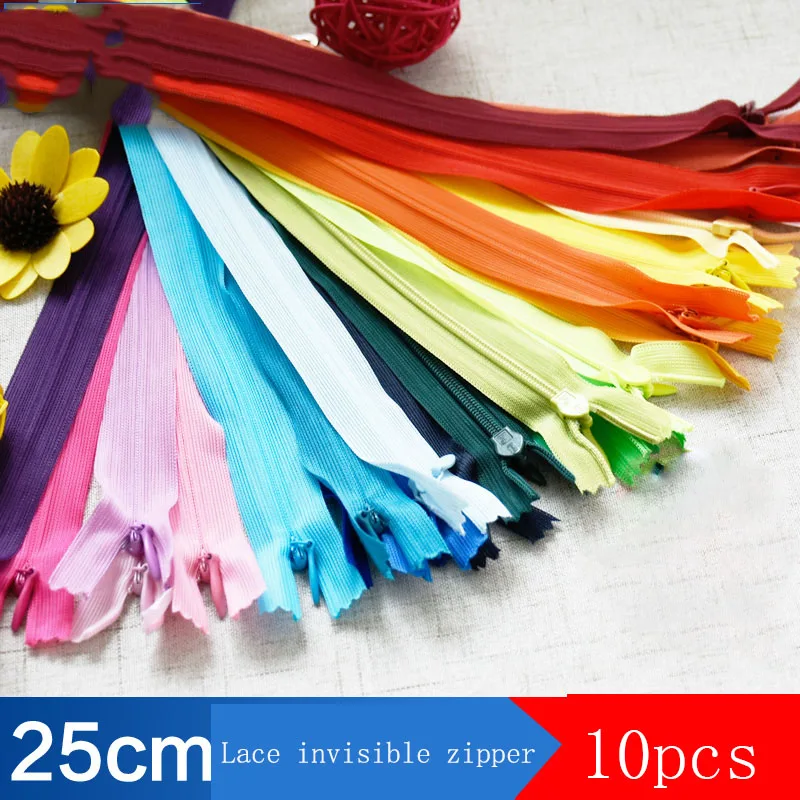 New-10pcs-25-40-60cm-Invisible-Lace-Zipper-Screen-Side-Invisible-Zipper ...