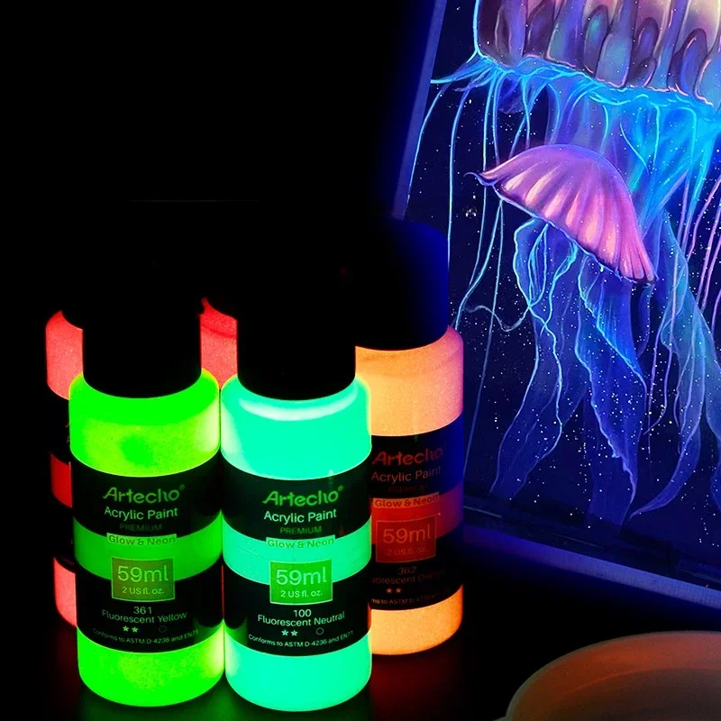 59ML-Luminous-Fluorescent-Acrylic-Paint-Hand-painted-Creative-DIY-Glass ...