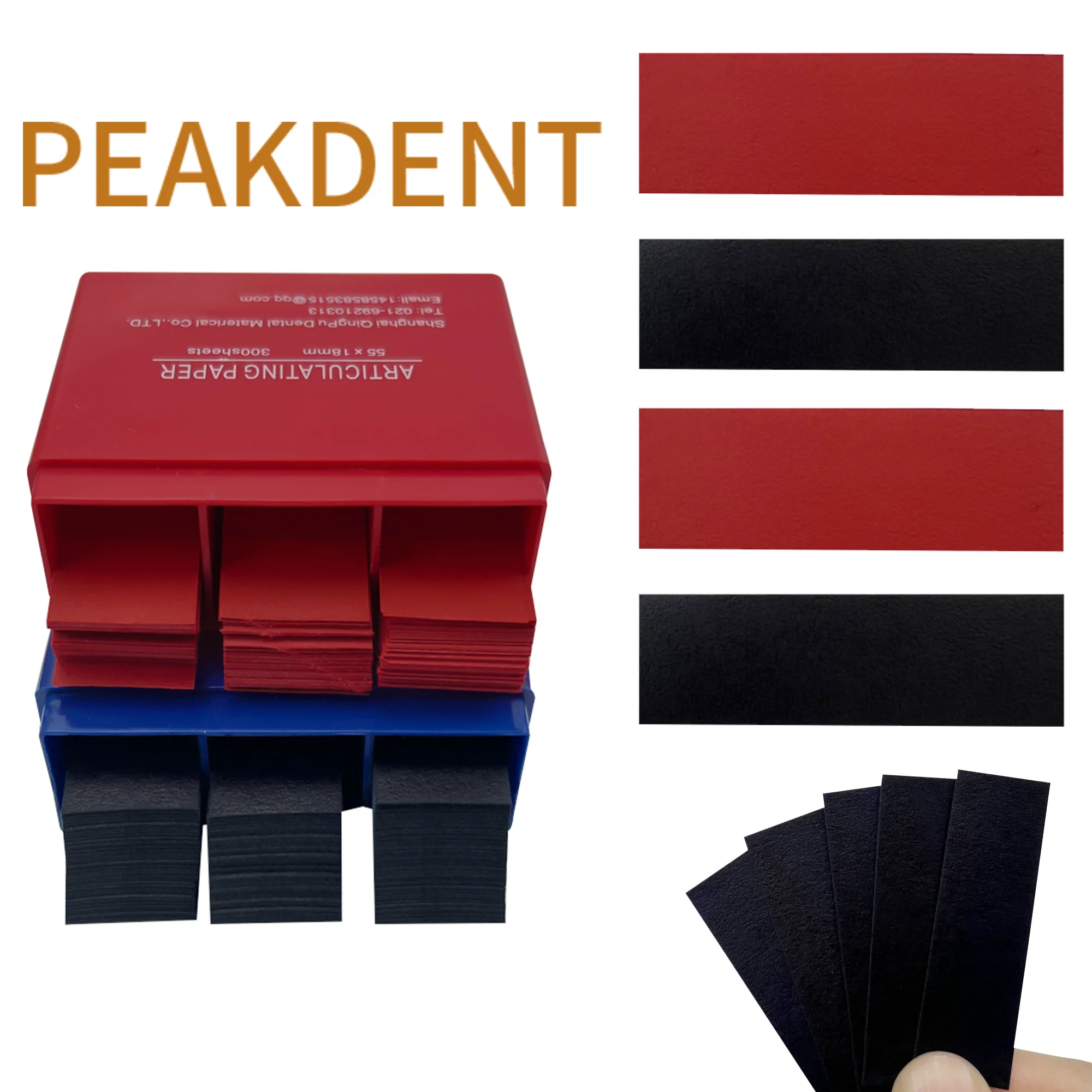 300-Sheets-Box-55-18mm-Dental-Blue-Red-Articulating-Paper-Strips-Oral ...