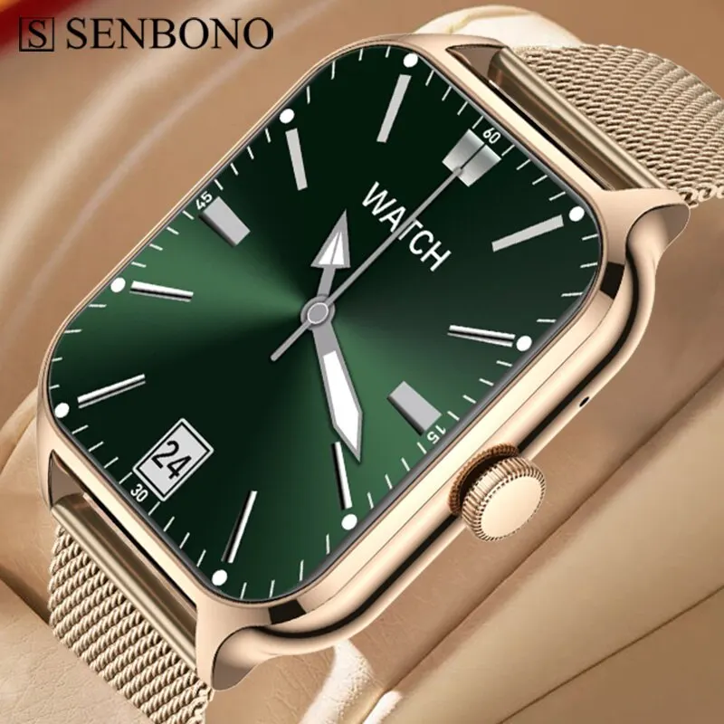 SENBONO-New-Women-Smartwatch-Bluetooth-Call-Heart-Rate-Blood-Oxygen ...