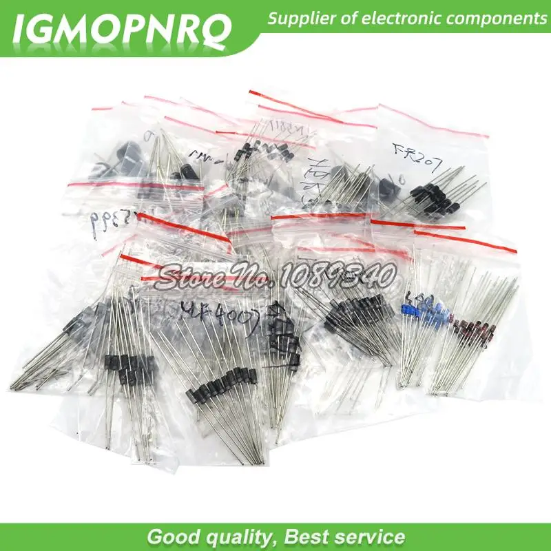 255PCS-1N4001-1N4004-1N4007-1N5408-UF4007-FR307-1N5819-1N5822-6A10 ...