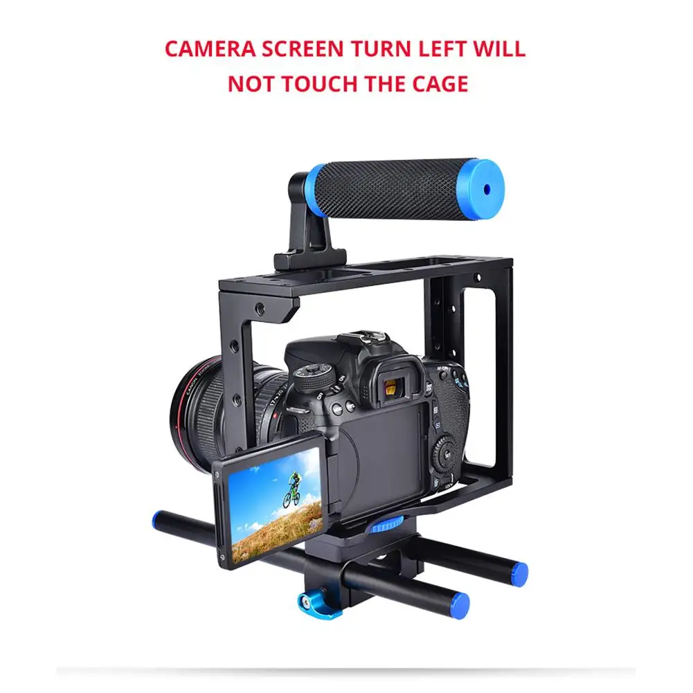 Camera-Cage-com-Handle-Grip-para-Canon-Sony-Panasonic-SLR-Estabilizador ...