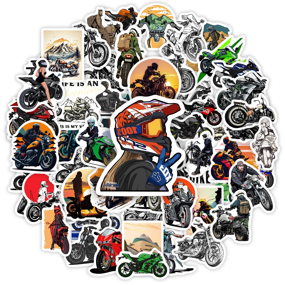Motorcycle Racing Stickers DIY Kids Toy Gift for Phones Laptops Bottles ...