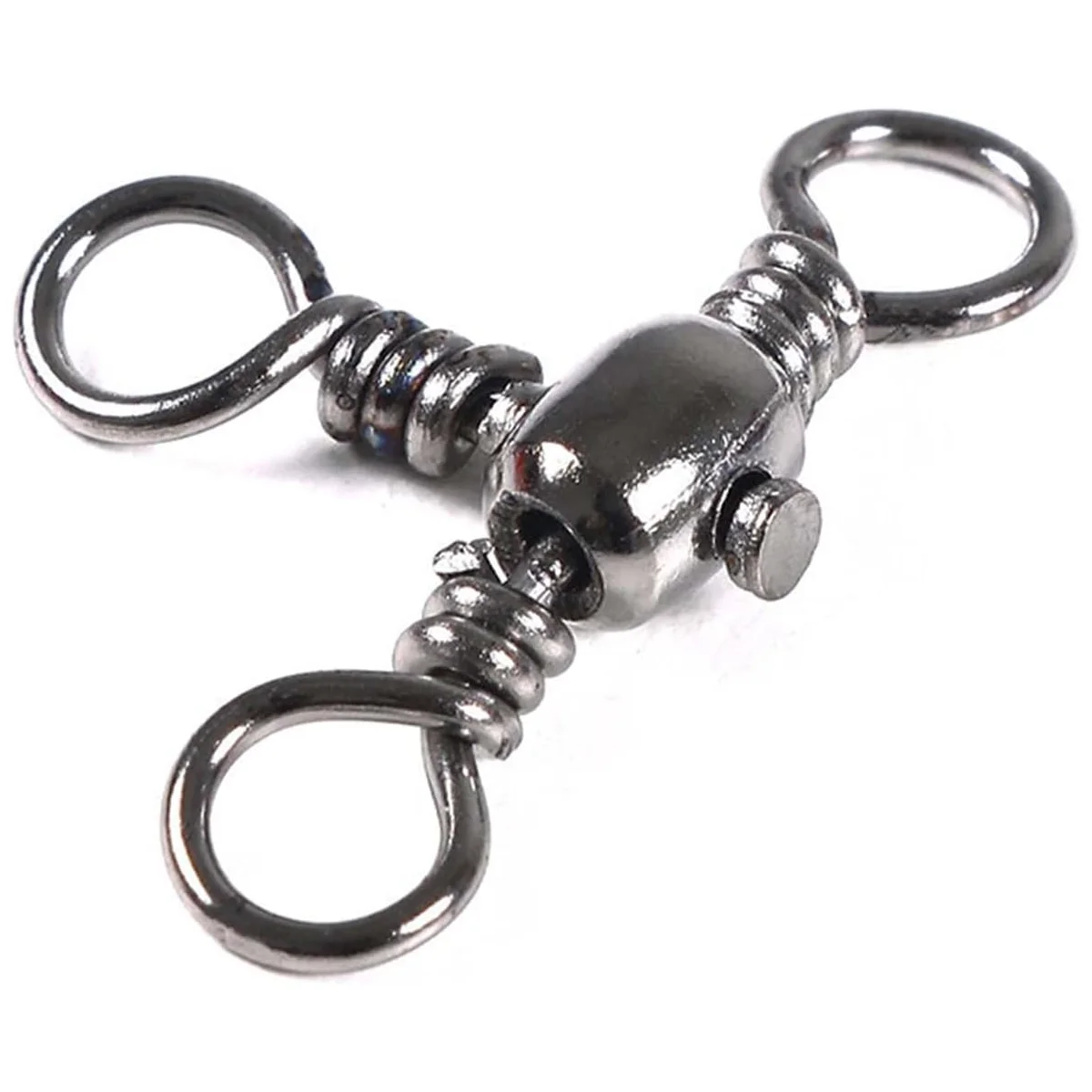 50pcs-Fishing-3-Way-Swivels-Stainless-Steel-Cross-Line-Barre-Swivel-T ...