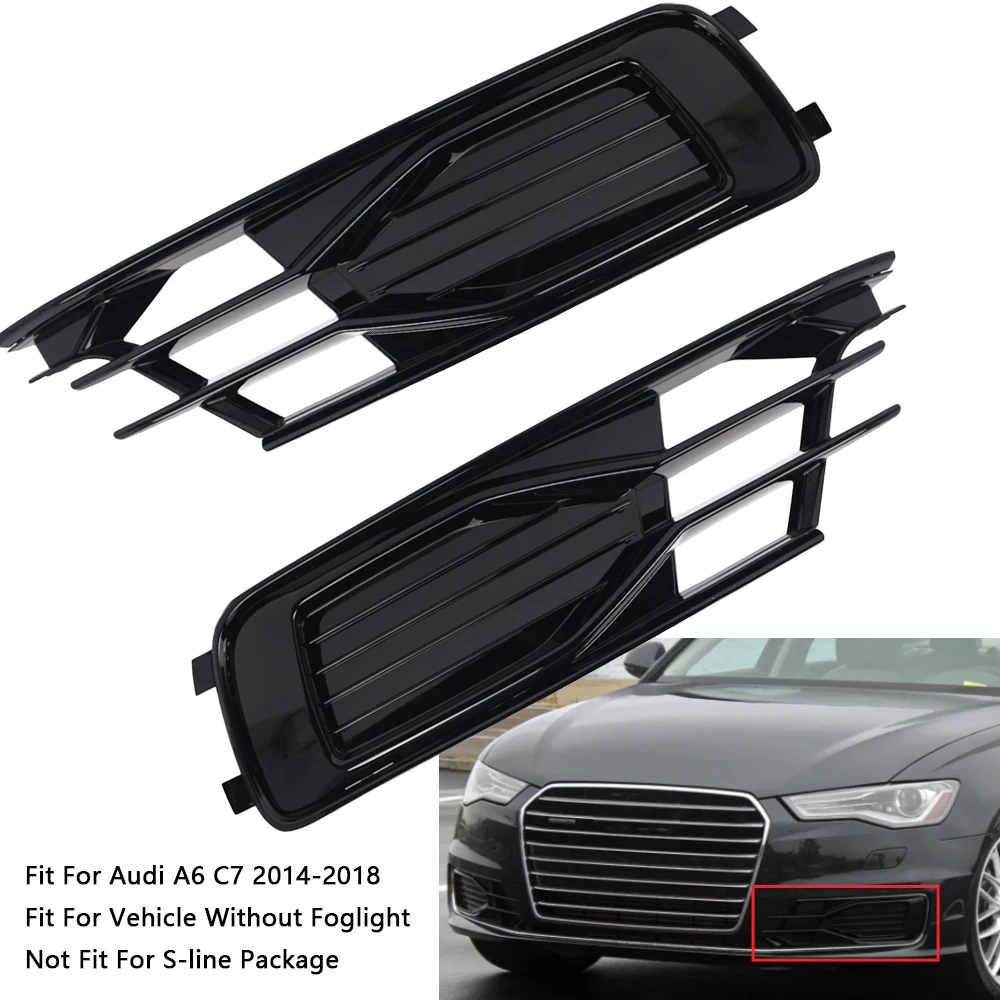 Car-Front-Bumper-Lower-Grille-Fog-Light-Grilles-Cover-4G0807681AD ...