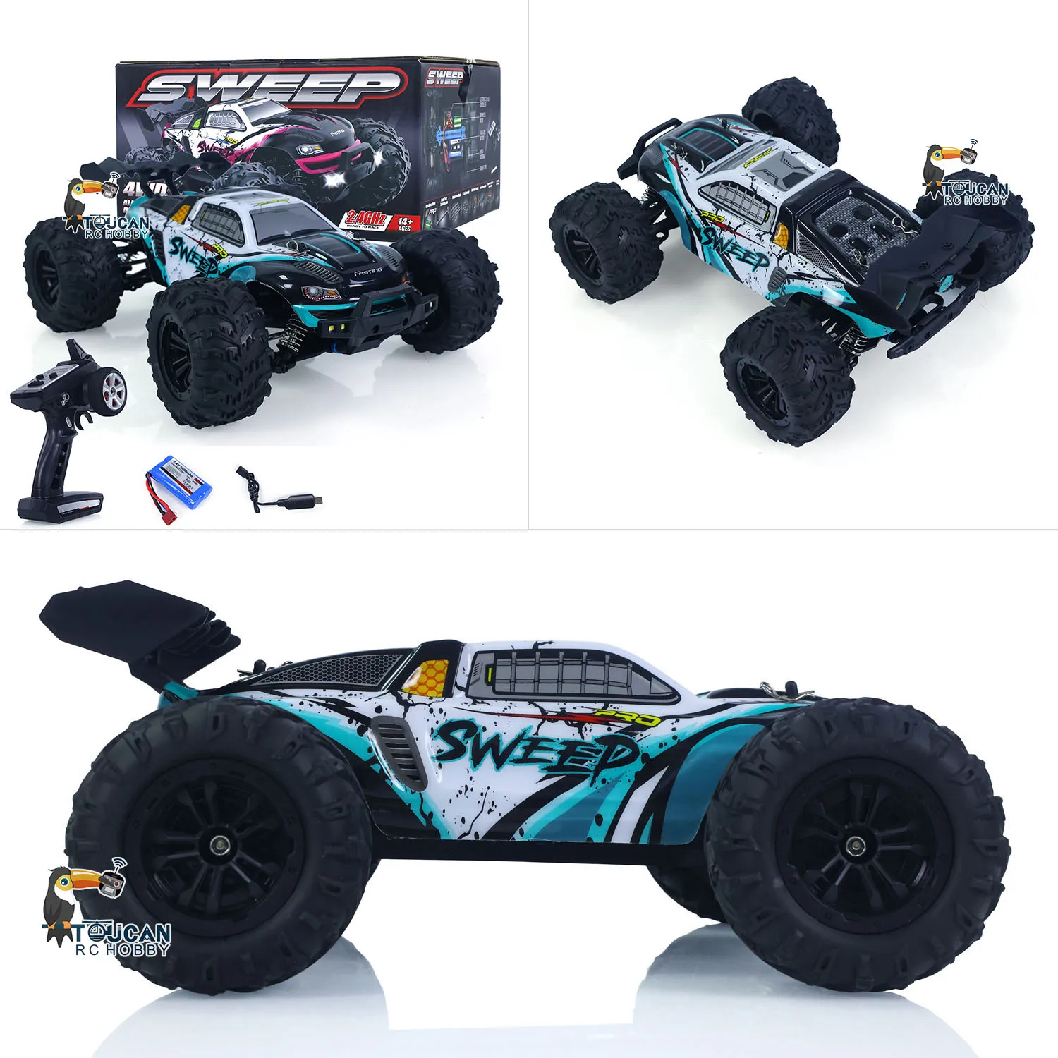 Boys Toy 1/16 4X4 Radio Control Off Road Car SCY 16101Pro RC Monster ...