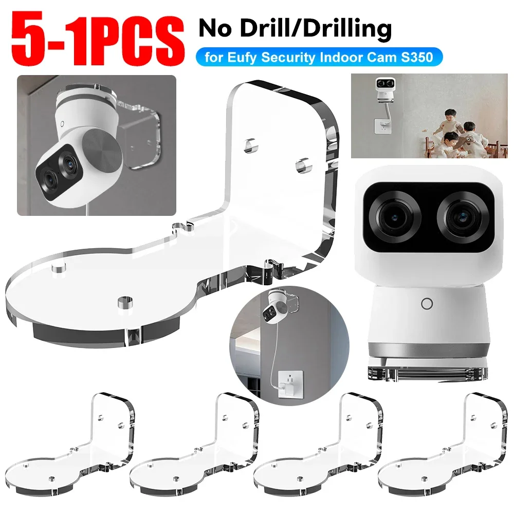 1-5PCS-Wall-Mount-Acrylic-Bracket-for-Eufy-Security-Indoor-Cam-S350 ...