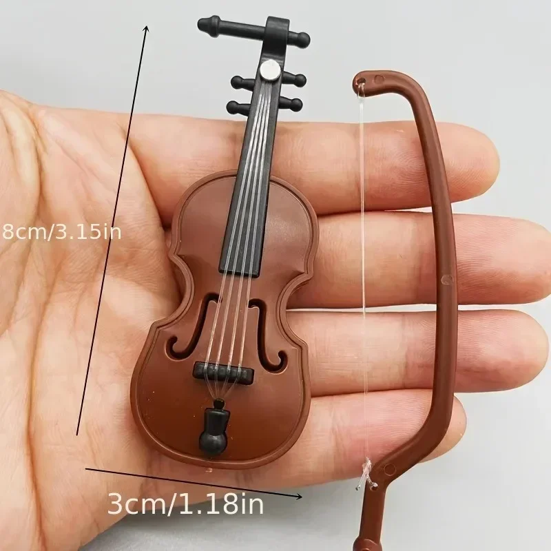 Mini Violin Prop Wooden Musical Instrument Decoration Handmade Desktop ...