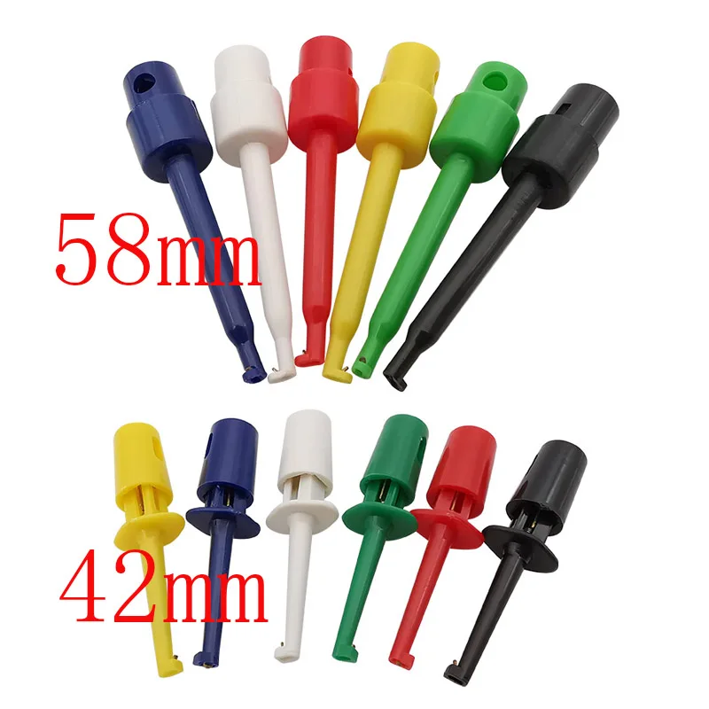 10Pcs 42mm/58mm Testing Grabber Clips Test Probe Single Test Hook Clip ...