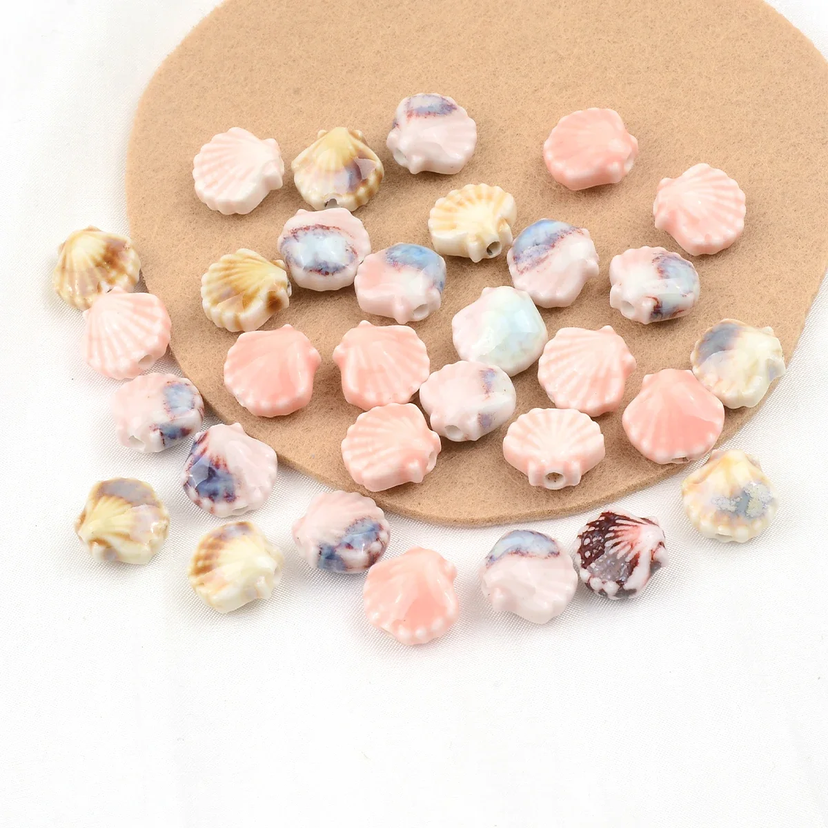 12Mm-Retro-Shell-Vorm-Losse-Porseleinen-Keramische-Kralen-Voor-Sieraden ...