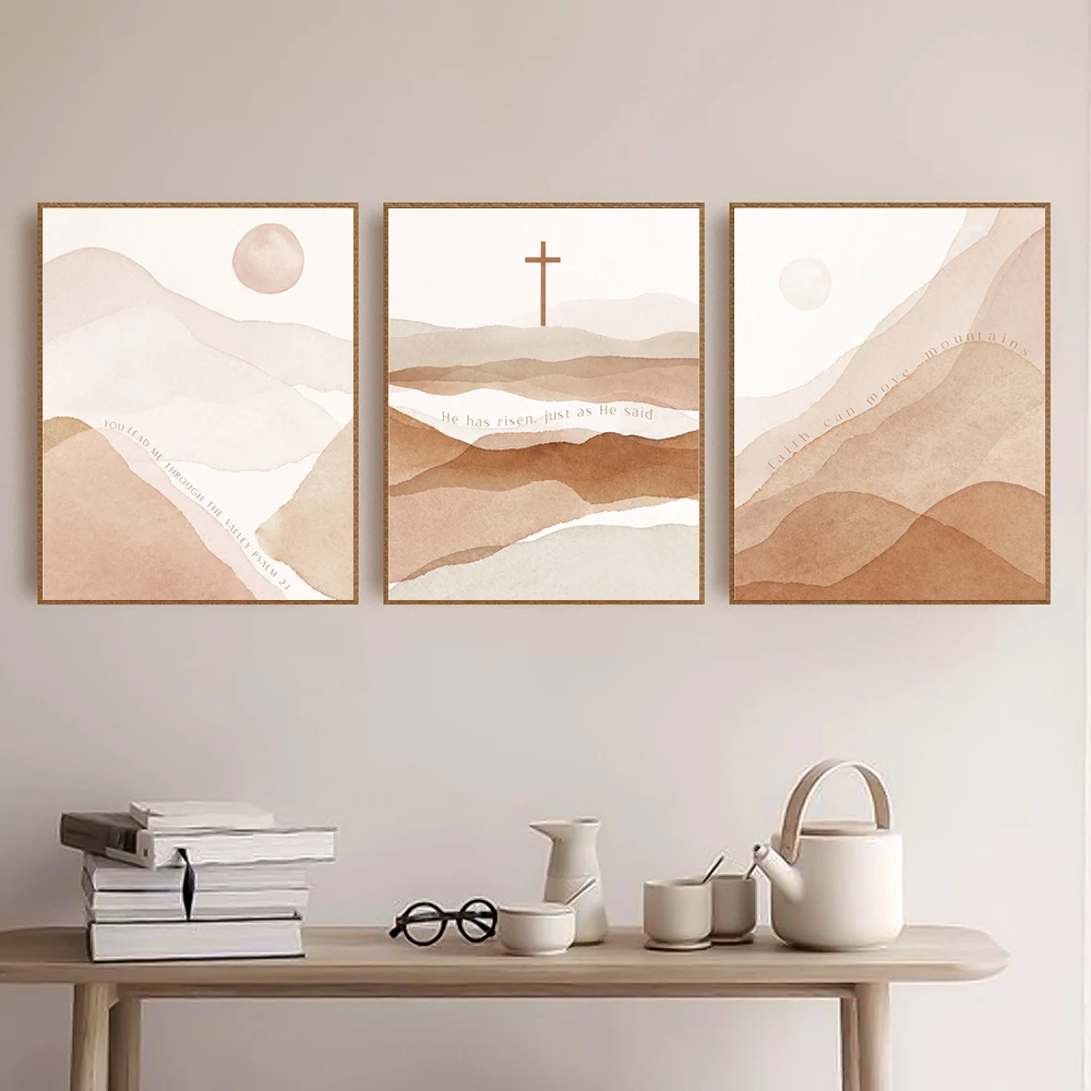 Jesus-Cross-Minimal-Art-Prints-Faith-Can-Move-Mountains-Canvas-Poster ...