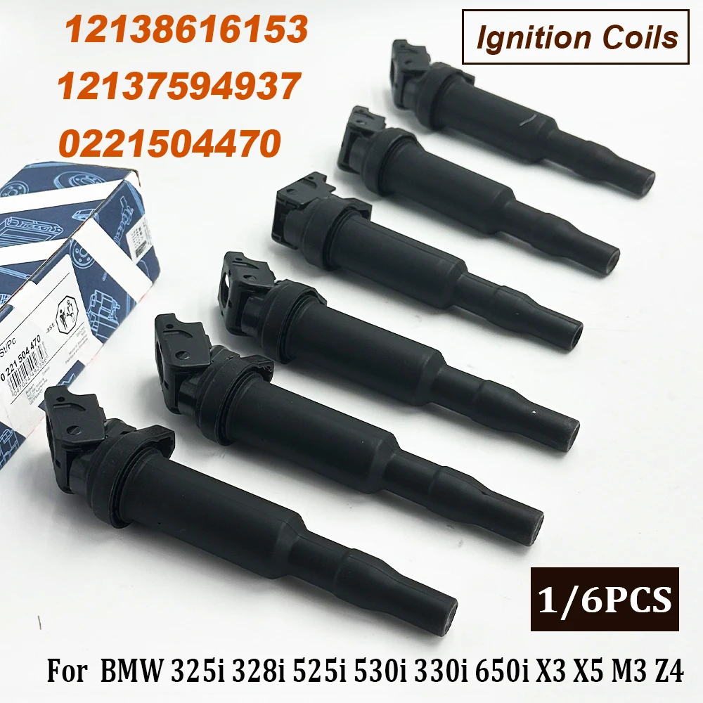 1-6PCS-0221504470-Ignition-Coils-12138616153-12137594937-221504470-For ...