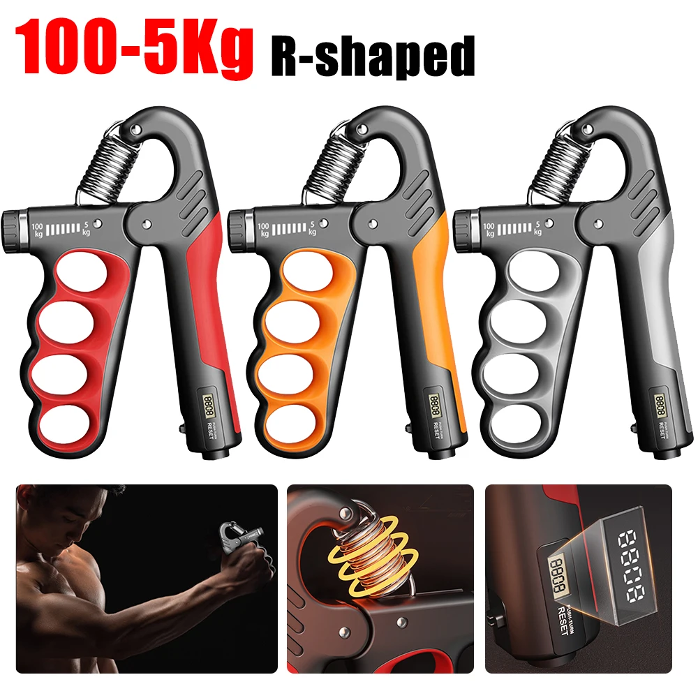 5-100Kg R-shaped Professional Finger Griper Hand Grips Strengthener ...