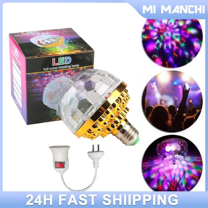 E27 Rotating Magical Ball Lights Mini RGB Projection Lamp Party DJ Disco Ball Light Indoor Lamps ...