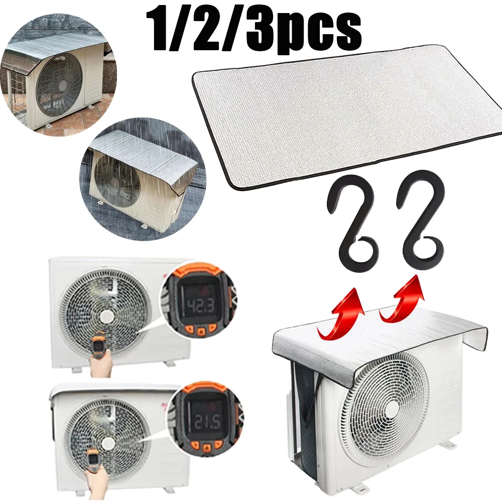 1/2/3pcs Air Conditioner Cover 46x95CM Aluminum Foil Sunscreen Shield ...