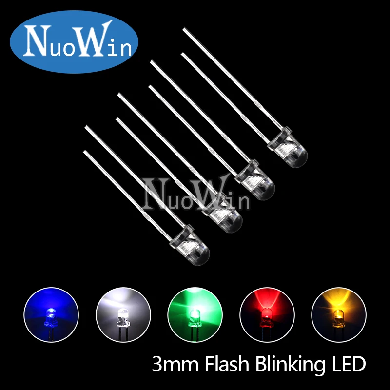 50pcs-3mm-White-Green-Red-Blue-Yellow-Light-Emitting-Diode-Automatic ...