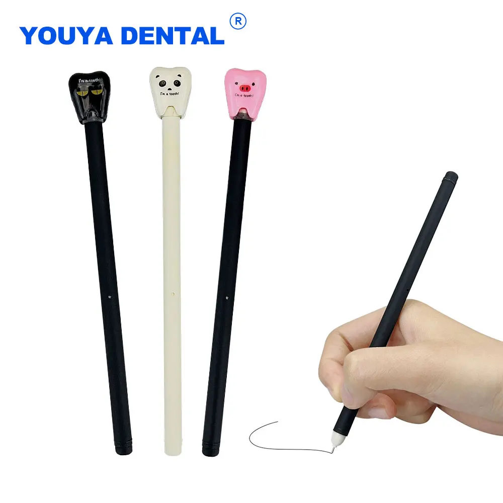 1PCS-Cute-Tooth-Shape-Signing-Pens-Smooth-Ink-Refill-Black-Quick-Drying ...