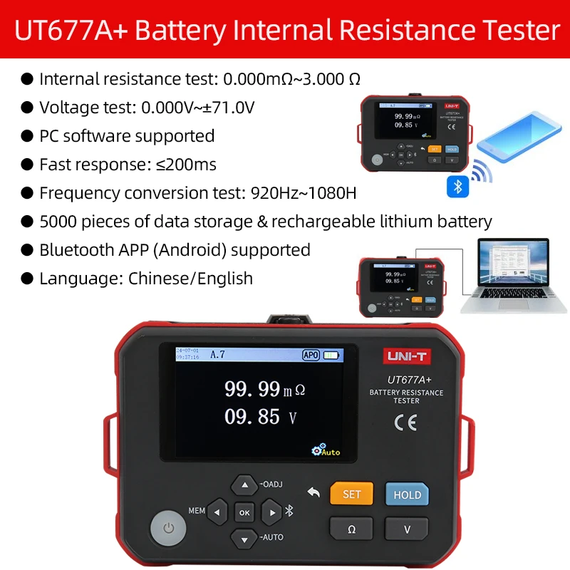 UNI-T-UT677A-probador-de-resistencia-interna-de-bater-a-con-pantalla ...