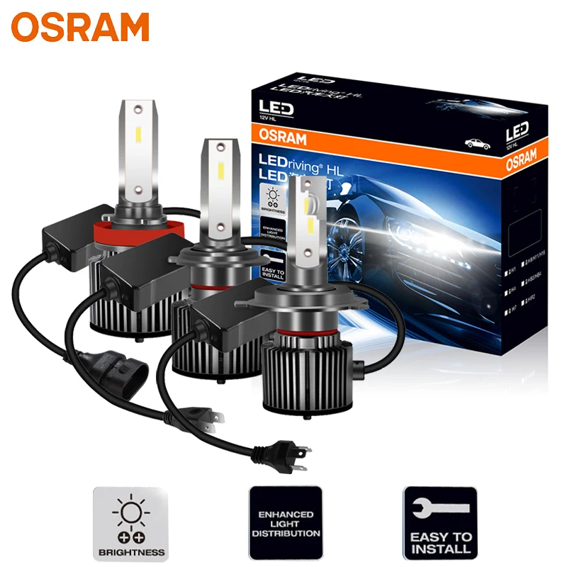 OSRAM LED H4 H7 H11 HIR2 HB3 LEDriving YLZ Car Headlight H1 H8 H16 9012 9005 9006 HB4 6000K ...