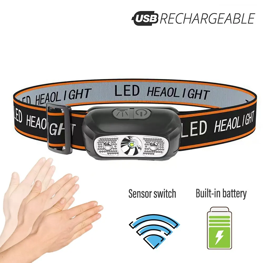 Rechargeable Fishing LED Headlamp Camping Headlight With Induction ...