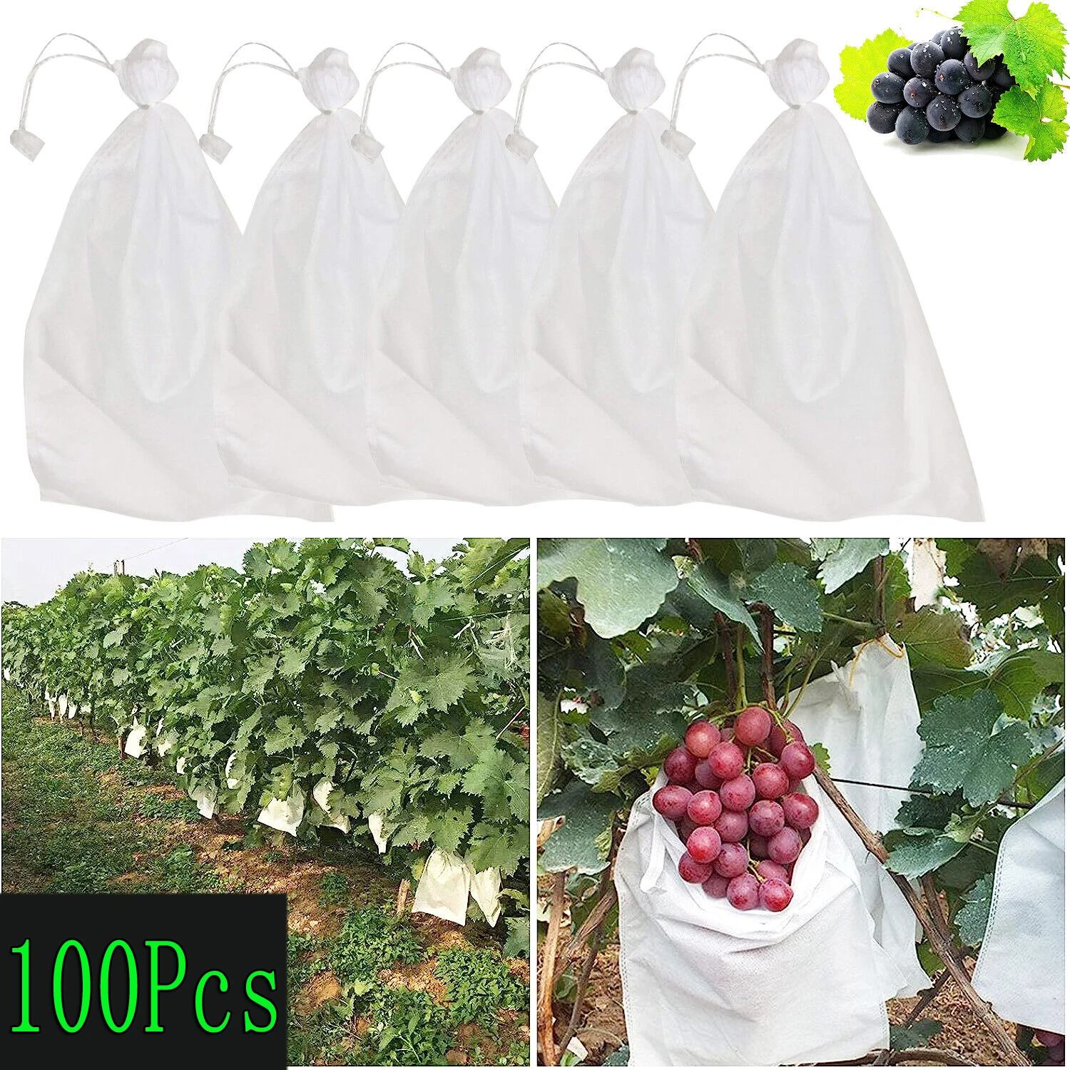 100Pack-Grape-Protective-Bags-For-Fruits-Vegetables-Mesh-Bags-Anti-Bird ...