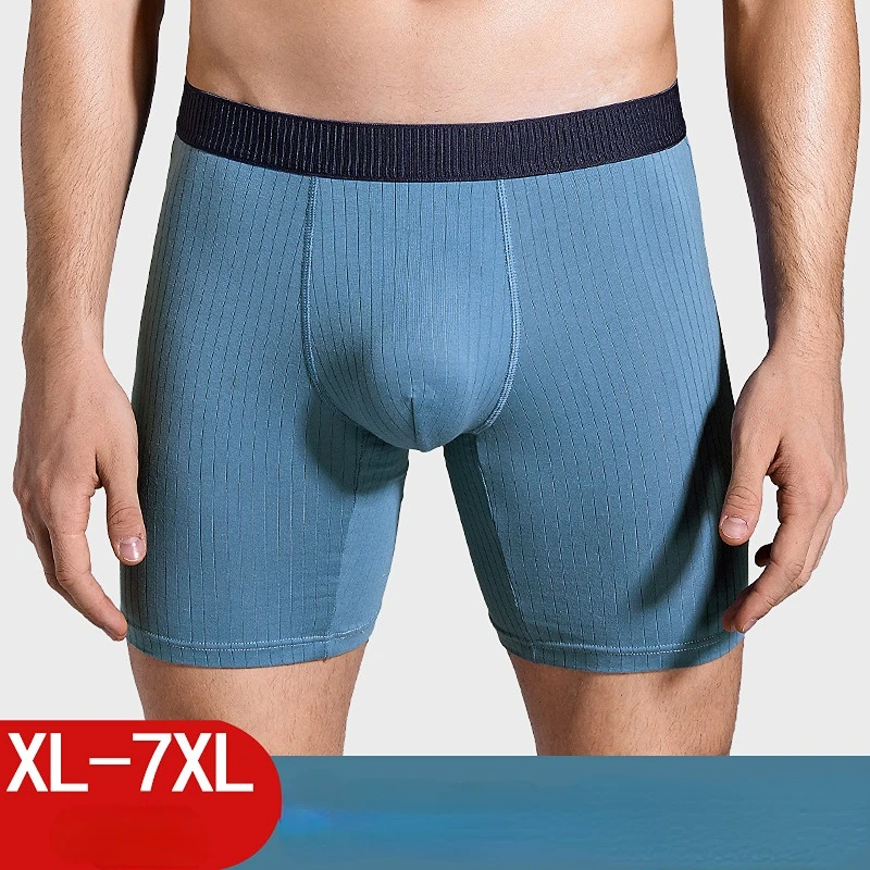 Size-XL-7XL-Long-Leg-Boxer-Shorts-Sport-Men-Sexy-Cotton-Solid-Loosen ...