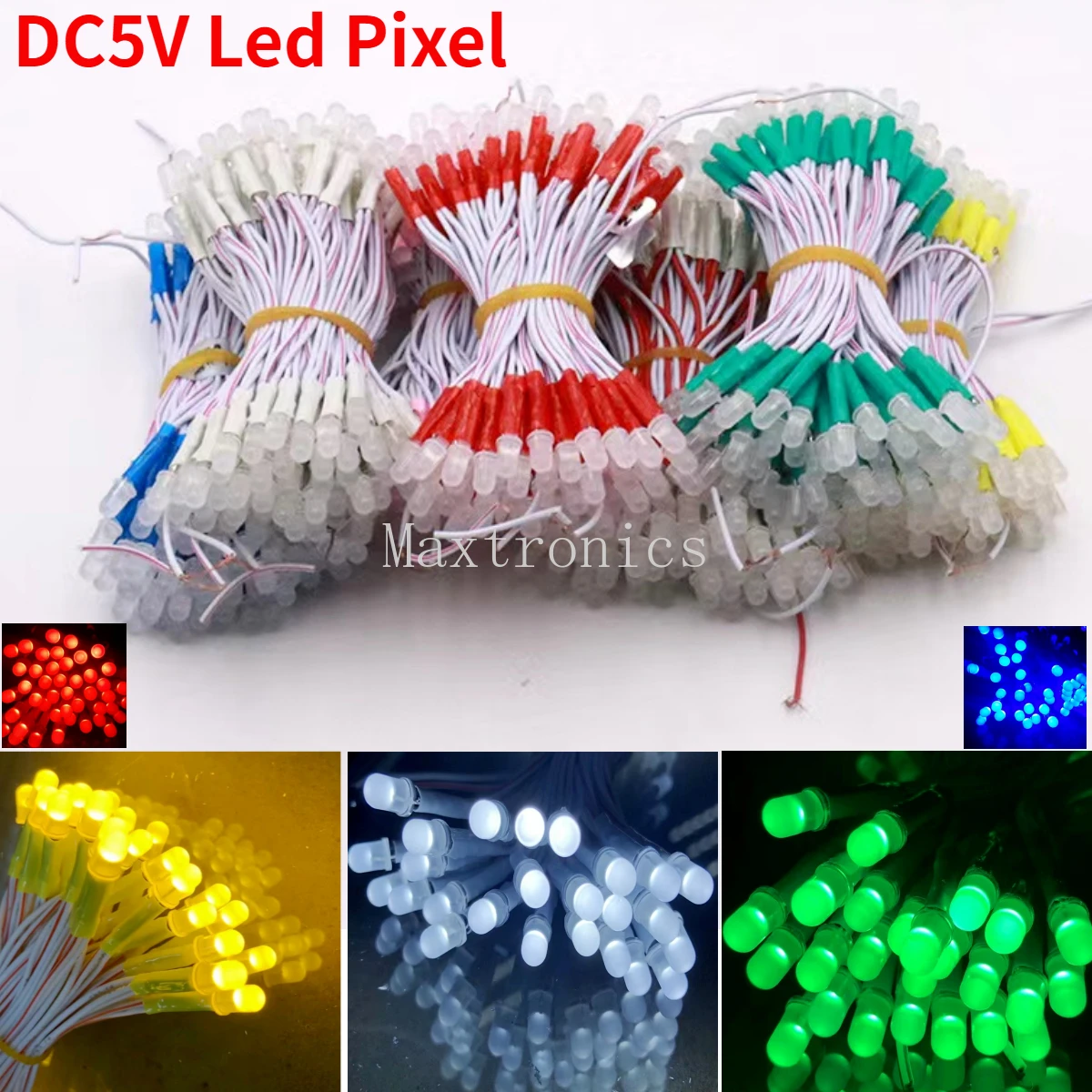 100PCS-string-DC5V-Led-Modules-Pixel-5MM-Red-Green-Blue-White-Yellow ...