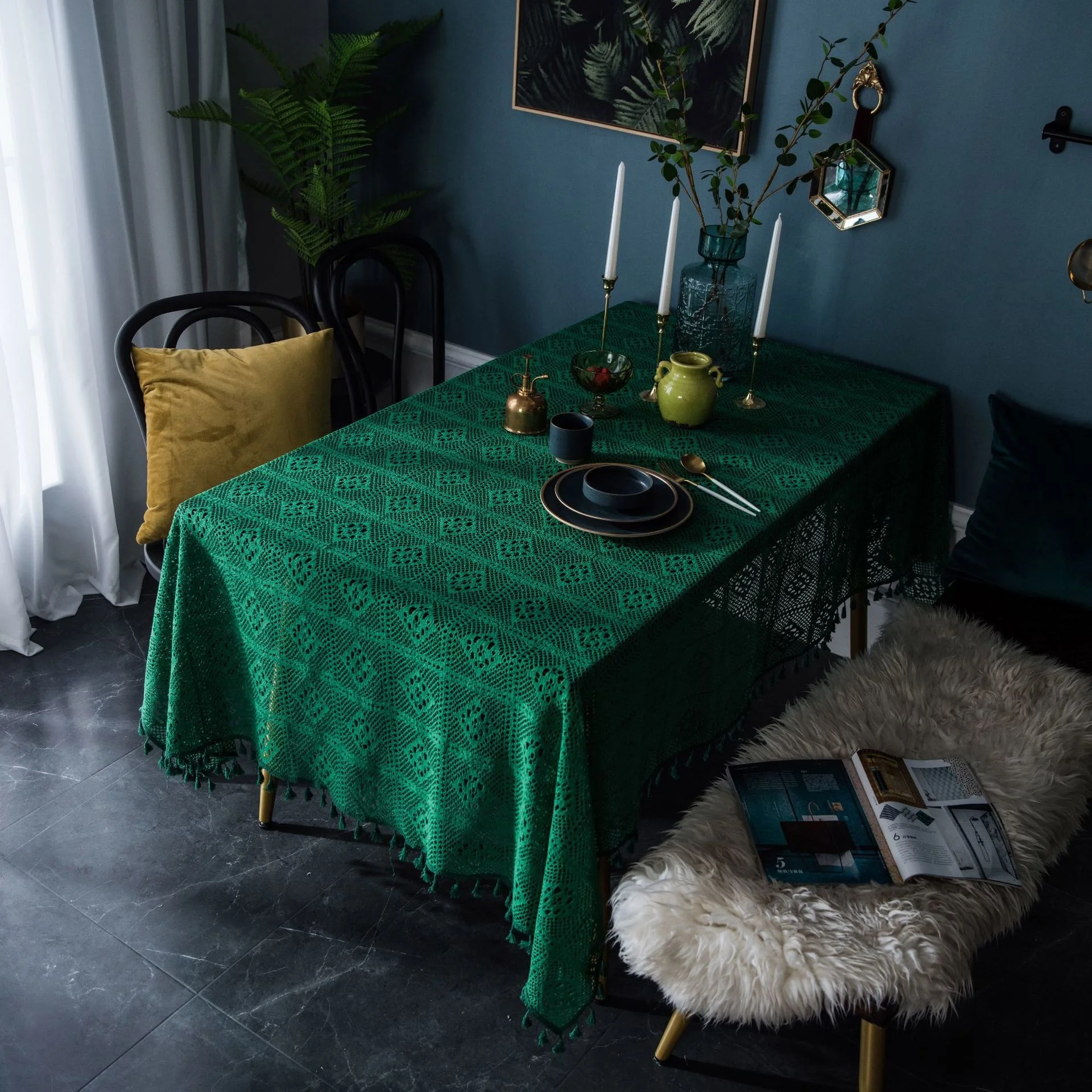 Green Tablecloth Background