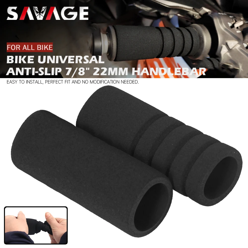 Universal 22mm Motorcycle Handlebar Foam Hand Grips Sponge Gloves Lever ...