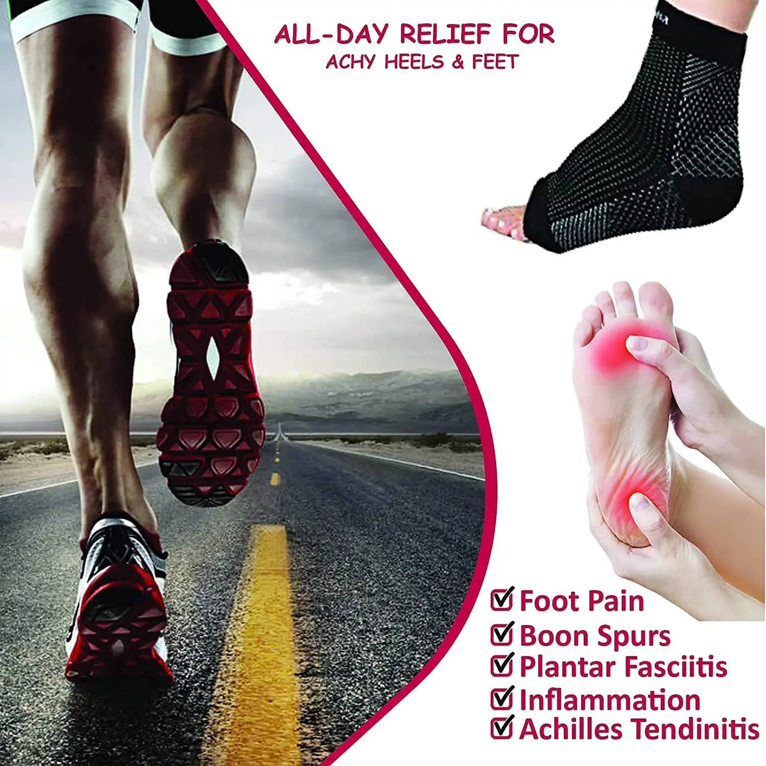 Foot-angel-anti-fatigue-compression-foot-sleeve-Ankle-Support-Running ...
