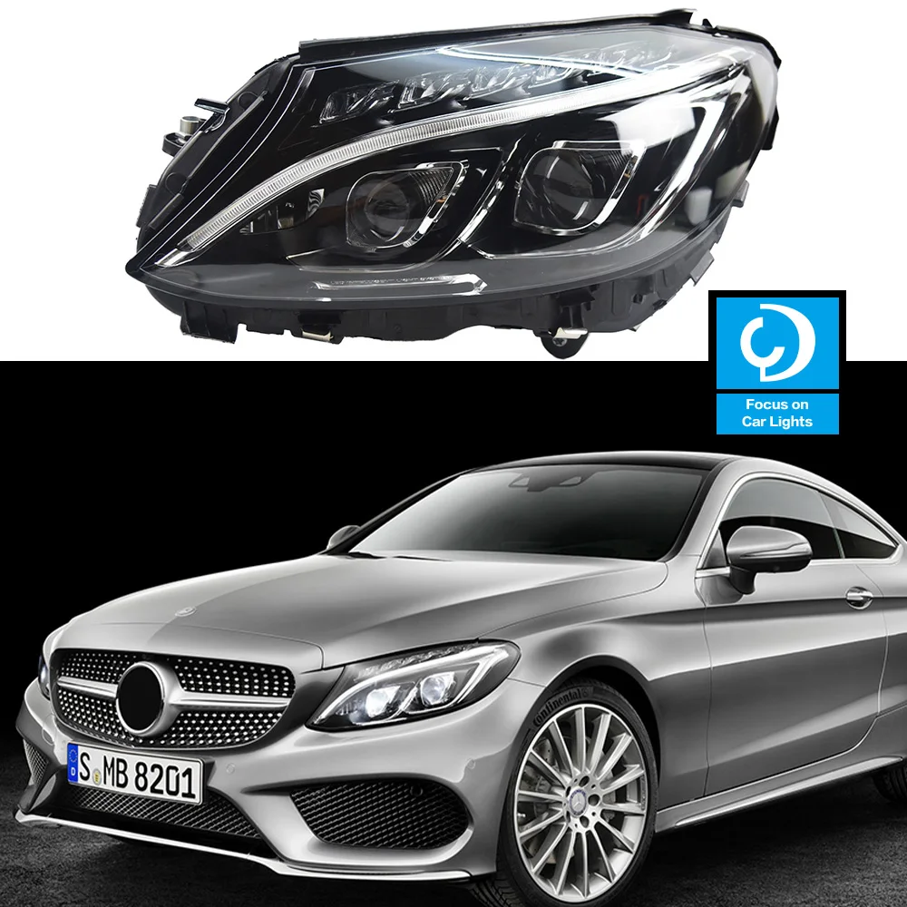 Car-Front-Headlight-For-Benz-W205-2014-2020-C300-C260-Type-LED-Head ...