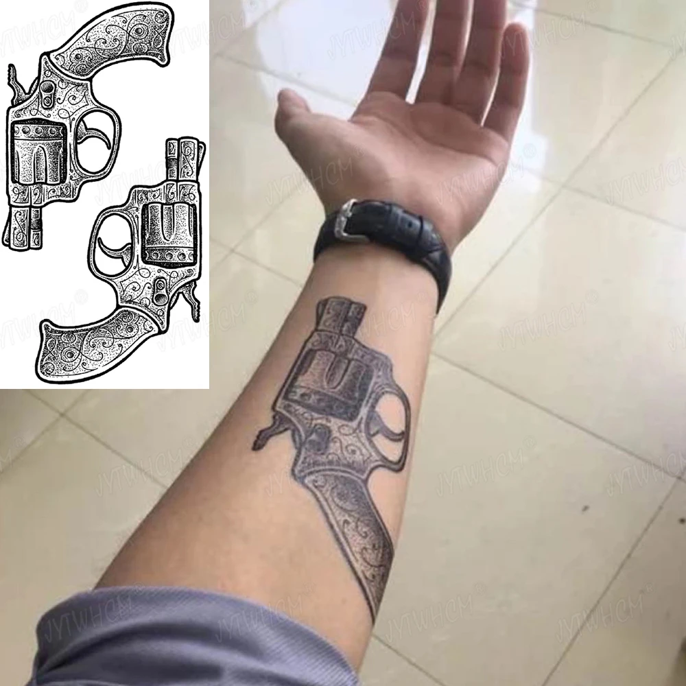 Gun Tattoo Design For Women