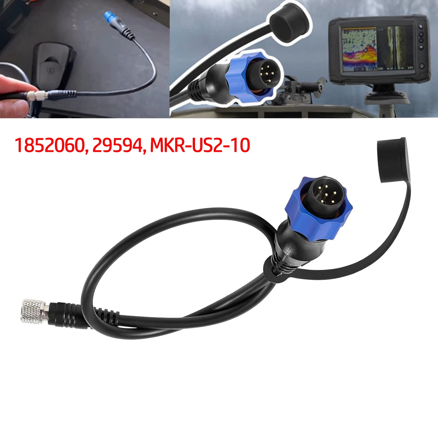 1852060, 29594, MKR-US2-10 Sonar 2 Adaptor Cable For Lowrance Fish ...