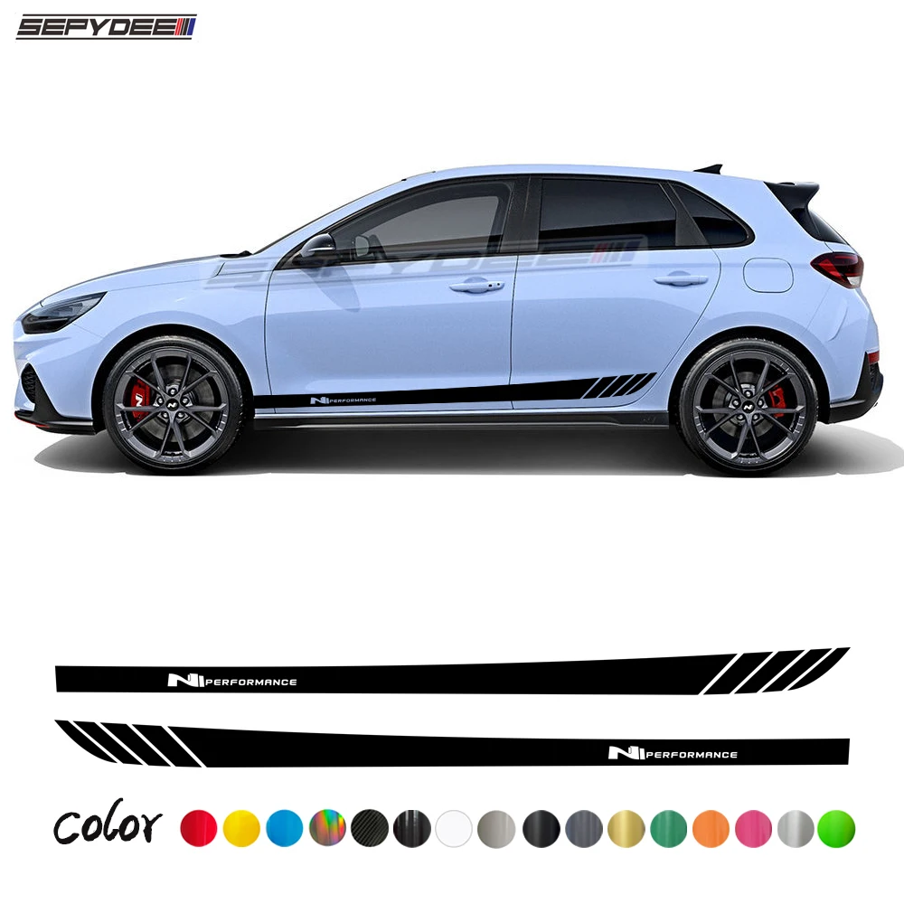 2Pcs N Performance Styling Car Door Side Skirt Stickers for Hyundai i30 ...