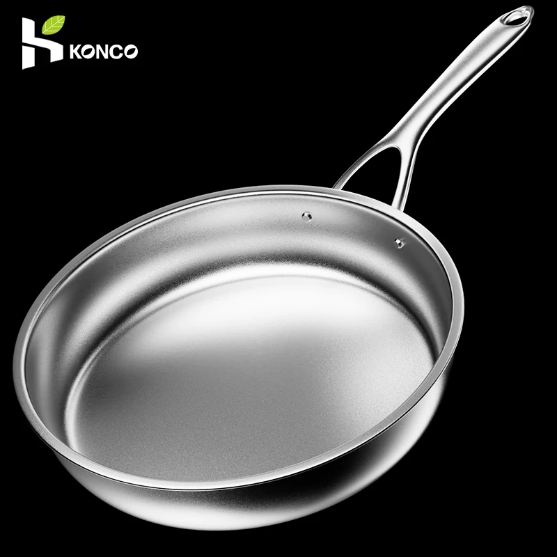 Titanium Fry Pan 24/26cm Chinese Titanium Frying Wok Non-stick Pan Fried Steak Pot Outdoor ...