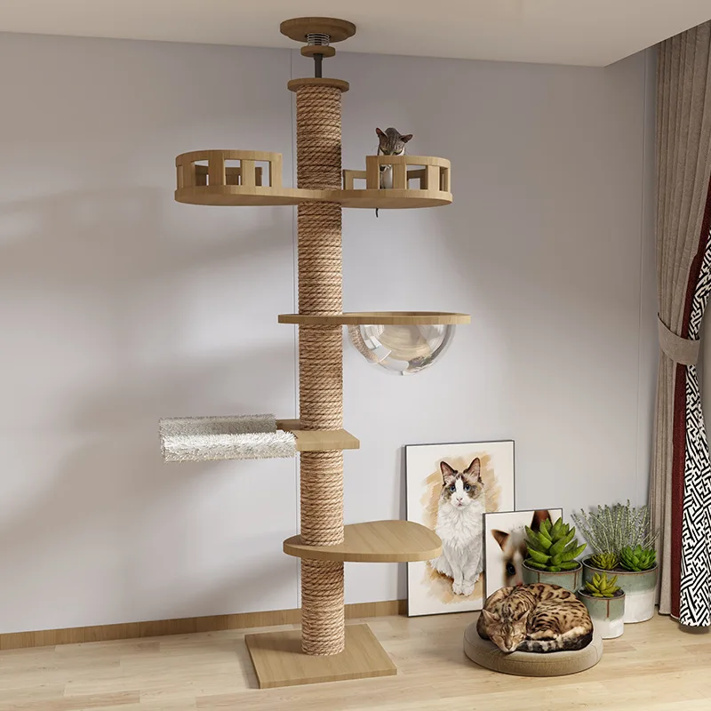 Piso-ajust-vel-para-teto-Cat-Tree-Tower-multi-n-vel-Condo-arranhando ...