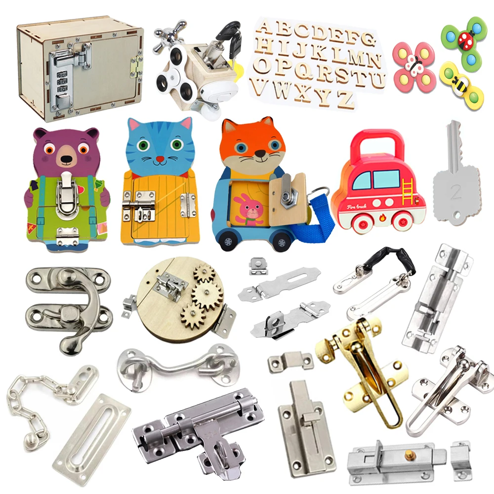 Children-Lock-DIY-Busy-Board-Baby-Montessori-Teaching-Aid-Games-Lock ...