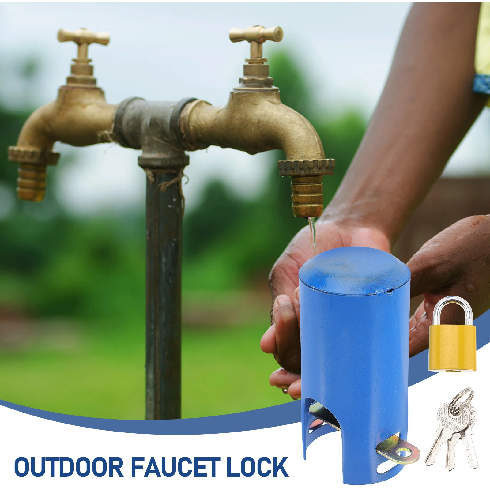 Water Valve Lock TRADESAFE , Water Faucet Cover With Safety Padlock, 2 ...