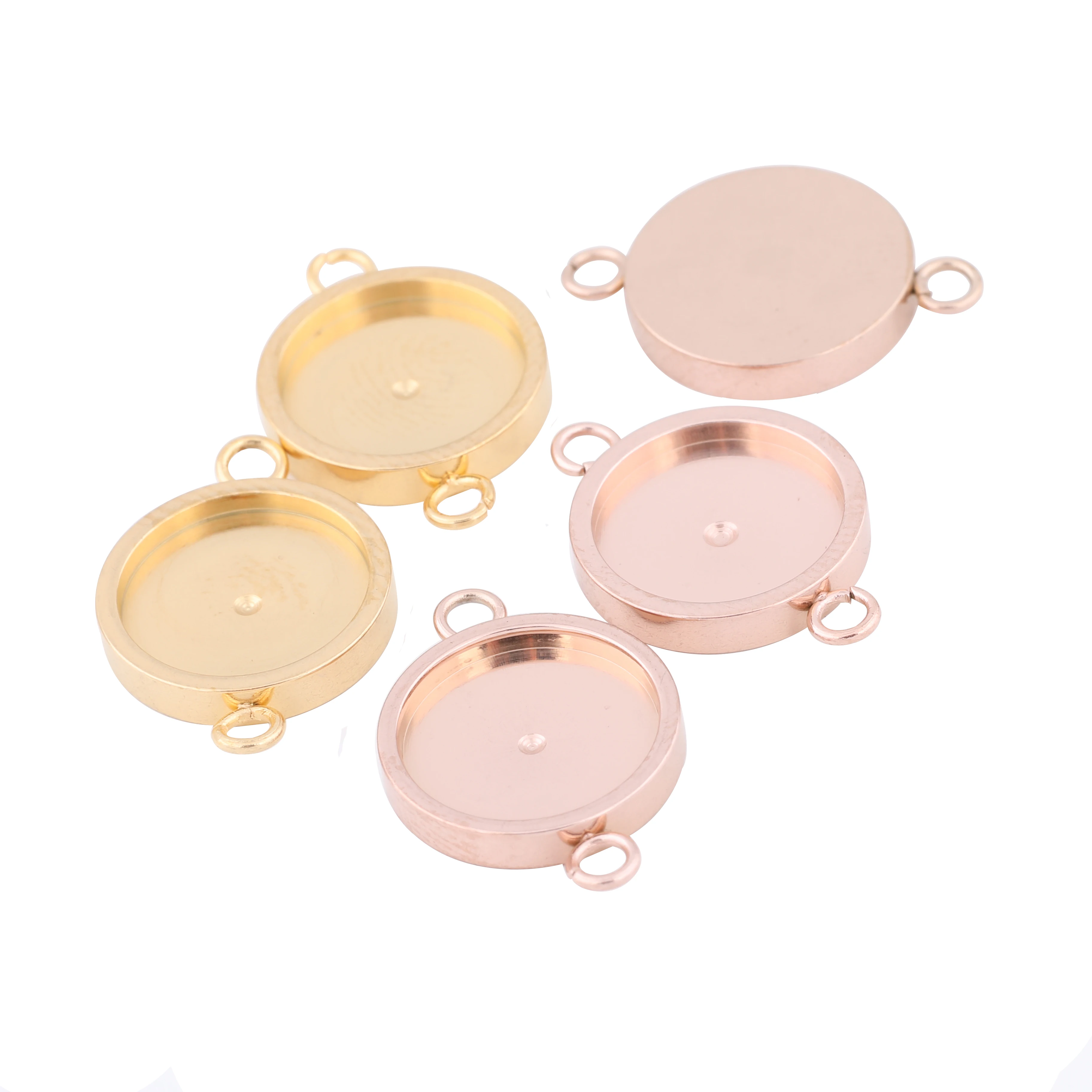 20pcs-10mm-Cabochon-Connector-Base-Setting-Trays-Round-Stainless-Steel ...