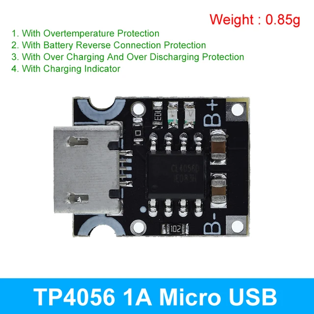 Type-C USB TP4057 1A Lithium Battery Charging Protection Board Module ...