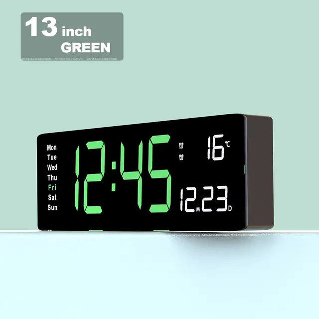 Aierwill N6 Digital Wall Clock 16inch Large Alarm Clock Remote Control ...