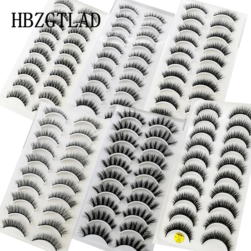 New 10 Pairs 3d Mink Hair Eyelashes Natural Thick Long False Eyelashes ...