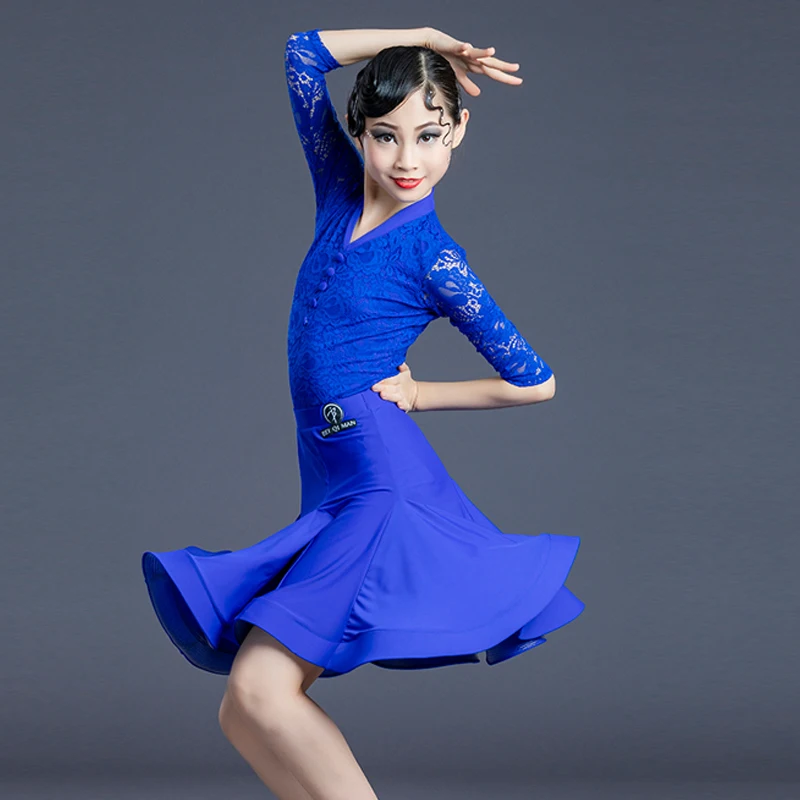 Blue Latin Dance Dresses