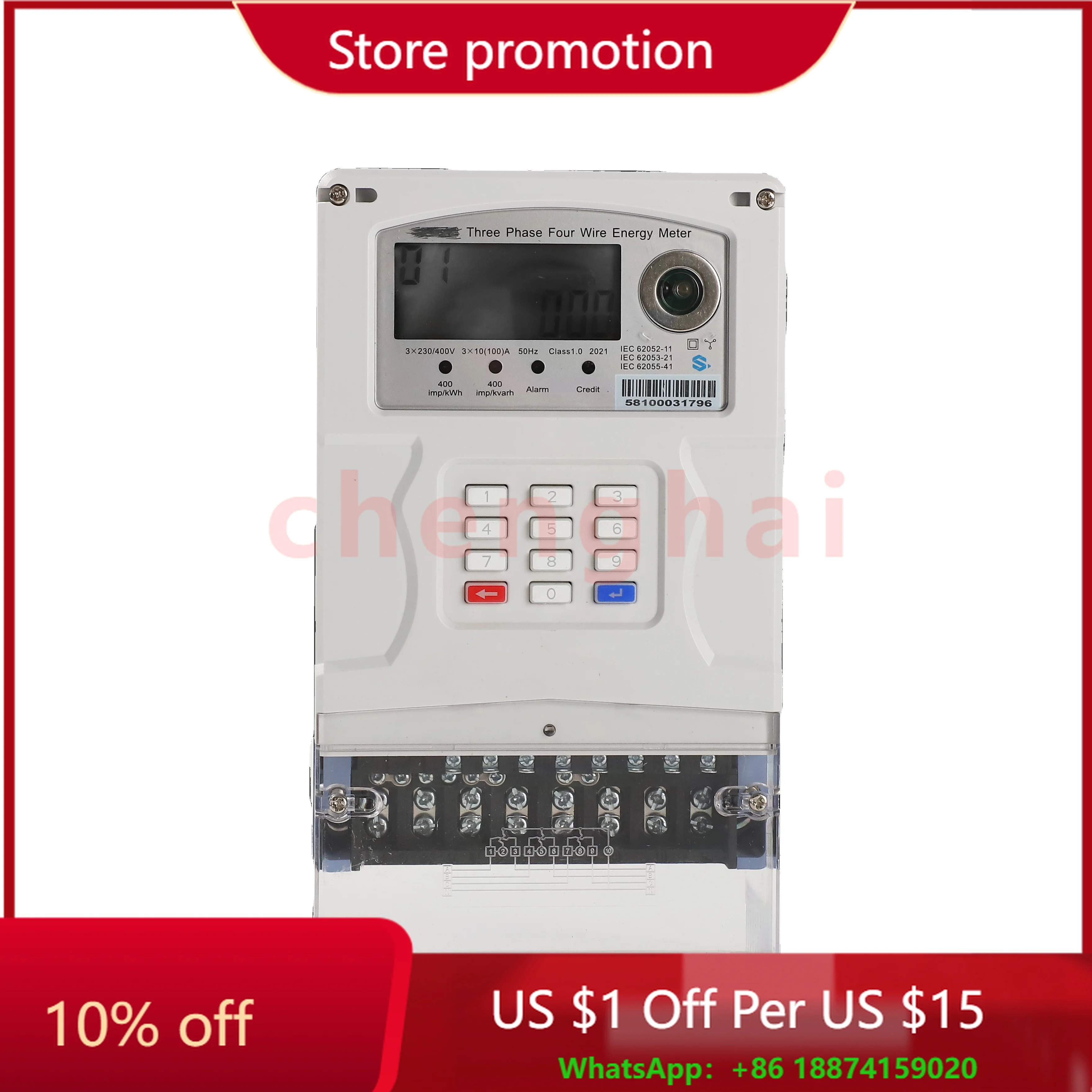 230V WIFI STS Power Meter Electricity Energy Monitor 3 Phase Smart ...